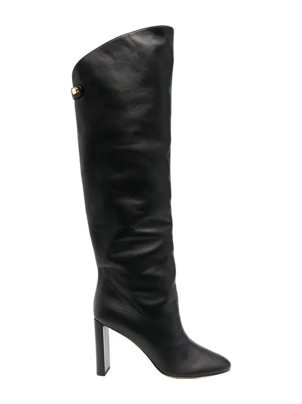 MAISON SKORPIOS 100mm Clip-fastening Long Boots - Black