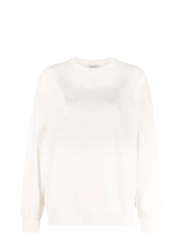 Alexander McQueen Logo-print Cotton Sweatshirt - Neutrals