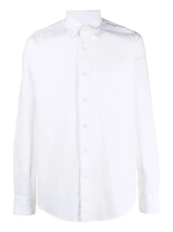 ORIAN Long Sleeve Cotton Shirt - White