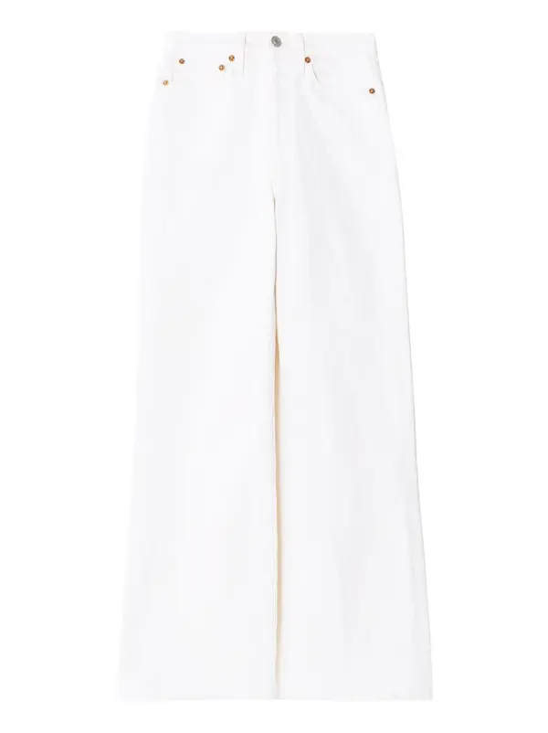 RE/DONE High-waisted Wide-leg Jeans - White