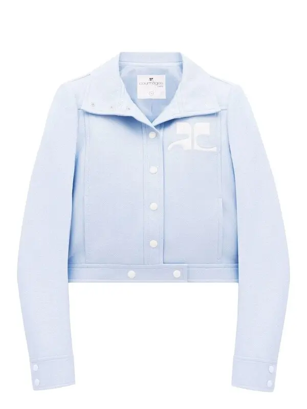 COURREGES Chest Logo-patch Shirt Jacket - Blue
