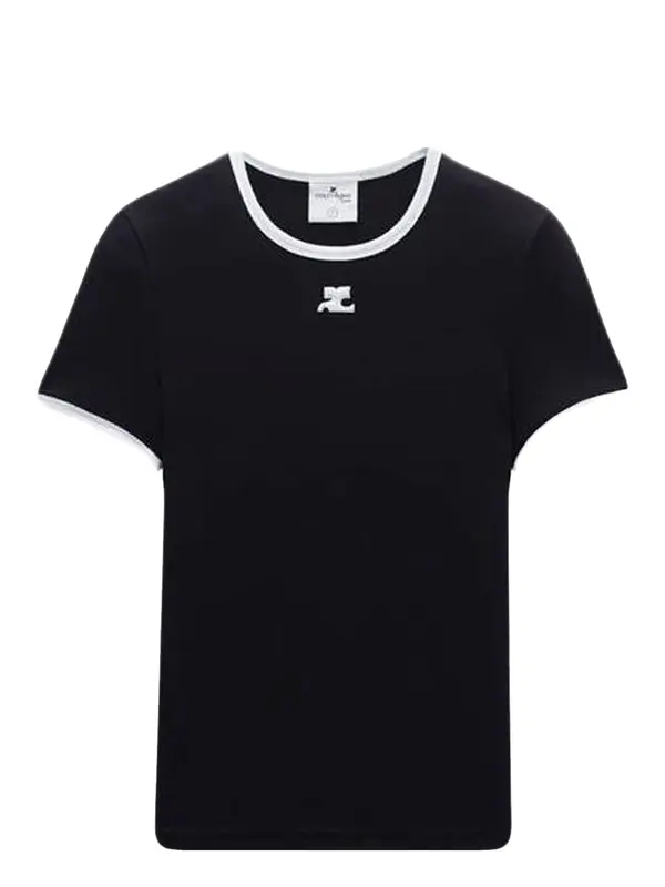 COURREGES Bumpy Contrast T-shirt - Black