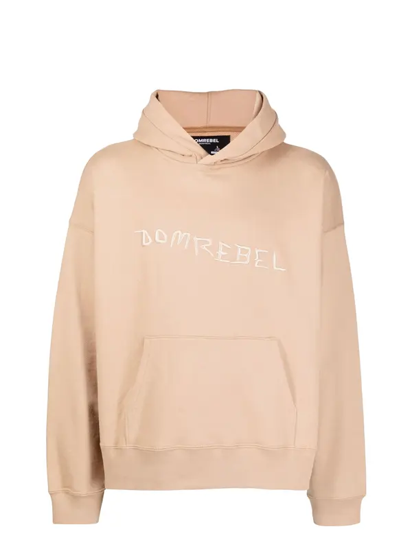 DOMREBEL Caveman Embroidered Hoodie - Brown