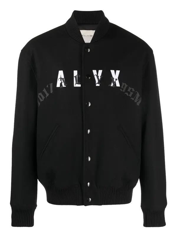 1017 Alyx 9sm Leather-logo Bomber Jacket - Black