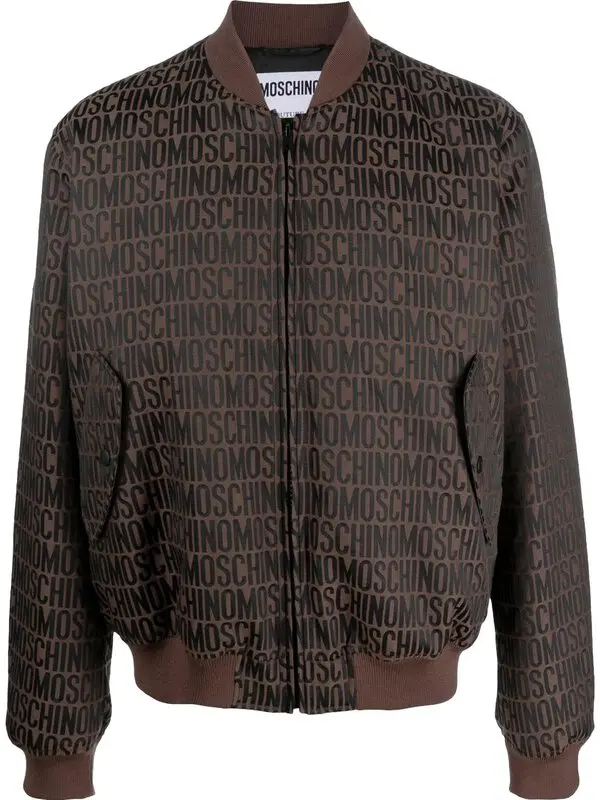Moschino Print Bomber Jacket - Brown