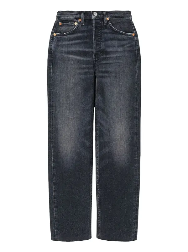 RE/DONE High-rise Cropped Jeans - Black