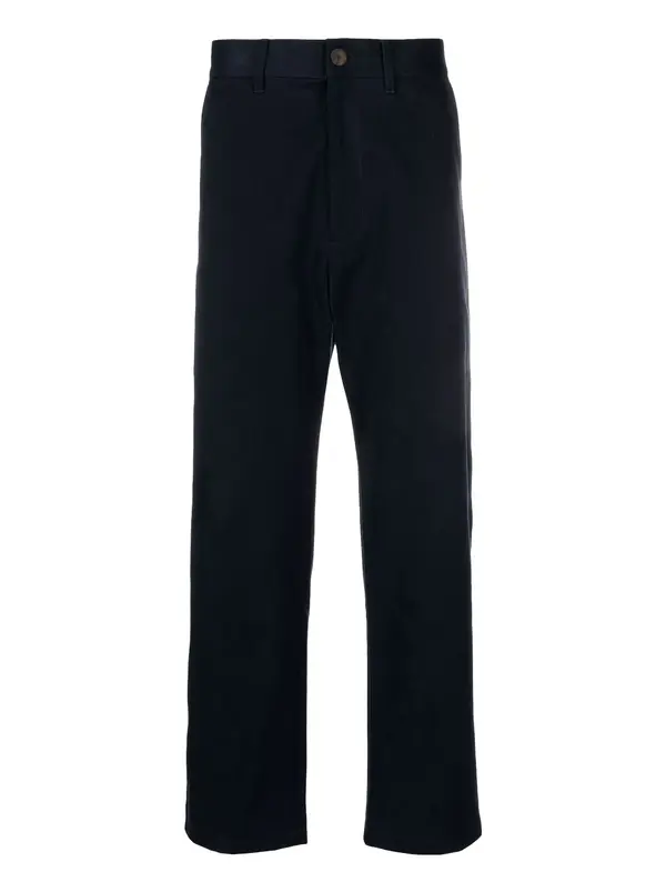 Studio Nicholson High-waisted Cotton Trousers - Blue