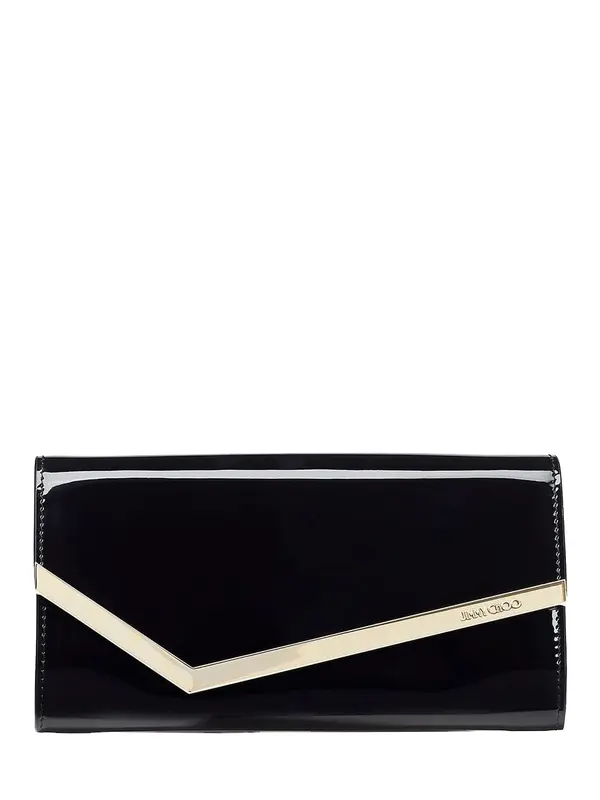 JIMMY CHOO Emmie Patent Leather Clutch - Black
