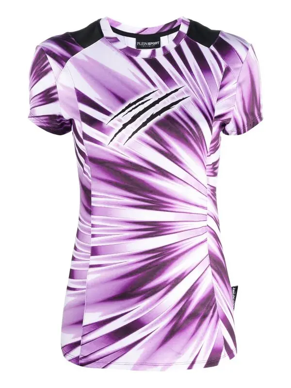 PLEIN SPORT Printed Tie-dye T-shirt - Purple