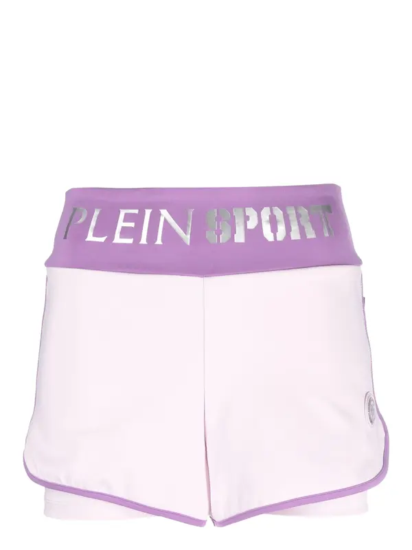 PLEIN SPORT Logo-waistband Jogging Shorts - Purple