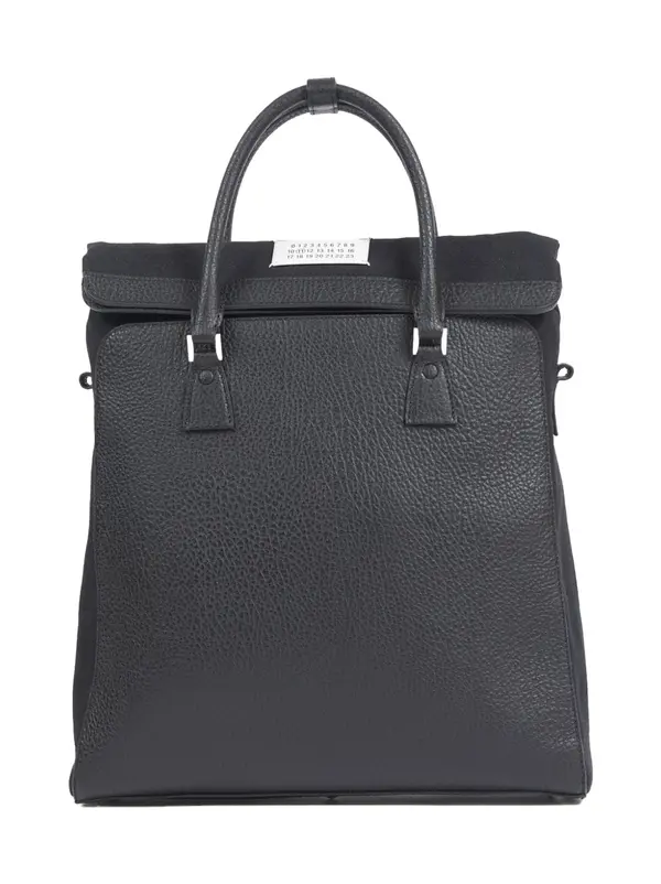 MAISON MARGIELA 5ac Large Leather Tote Bag - Black