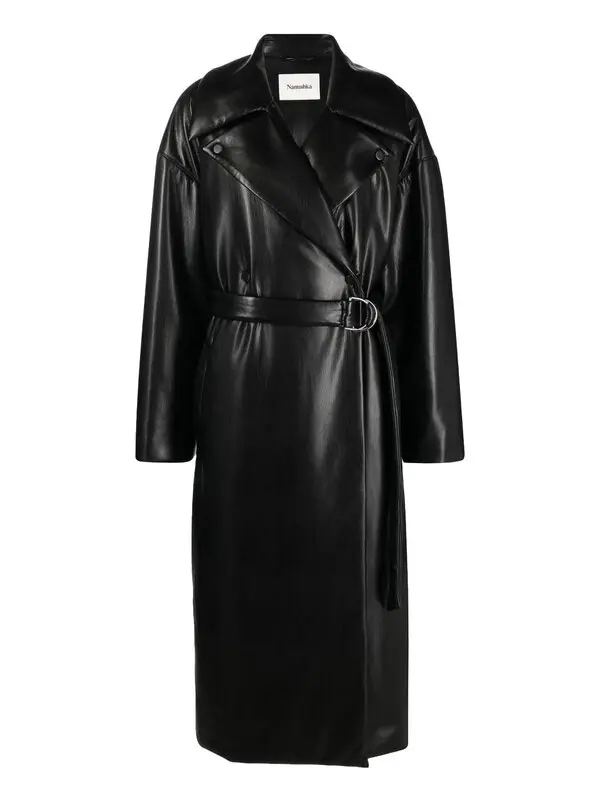 Nanushka Liano Belted Trench Coat - Black