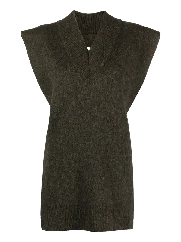 MAISON MARGIELA Knitted Wool Vest - Green