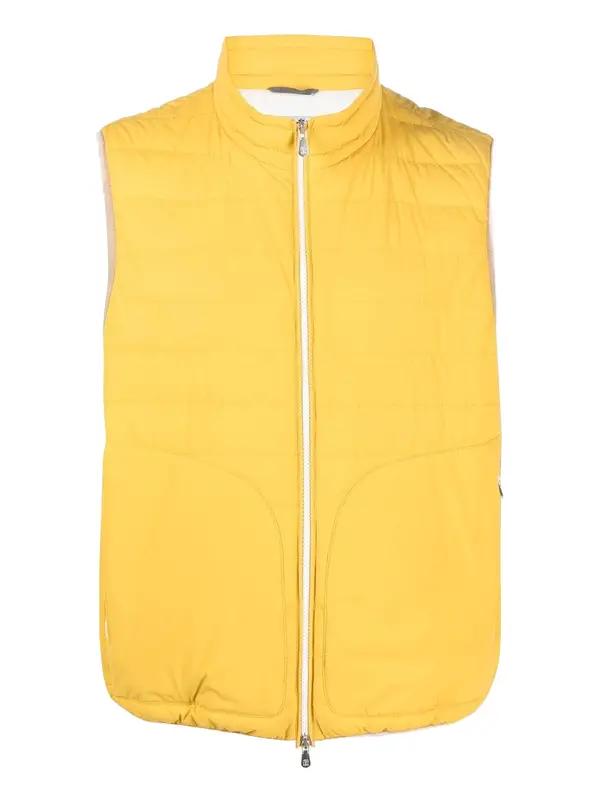 Brunello Cucinelli Feather-down Padded Gilet - Yellow