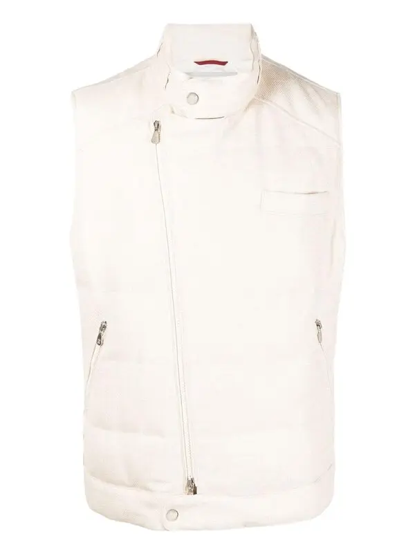 Brunello Cucinelli Zip-up Padded Gilet - Neutrals