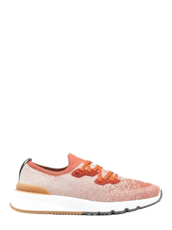 Brunello Cucinelli Speckled Low-top Sneakers - Orange