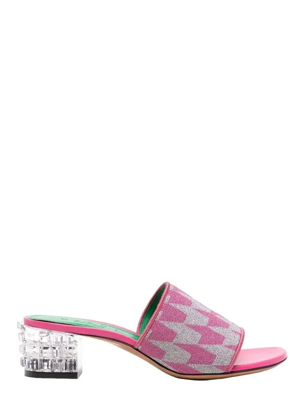 Marni Crystal-heel Patterned Sandals - Pink