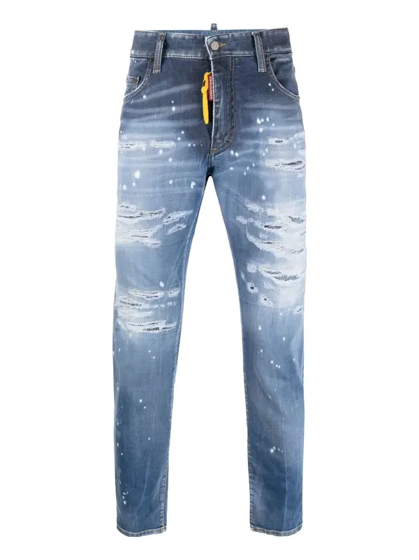 Dsquared2 Distressed Slim-cut Jeans - Blue