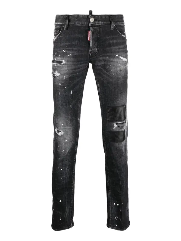 Dsquared2 Distressed-effect Straight-leg Jeans - Black