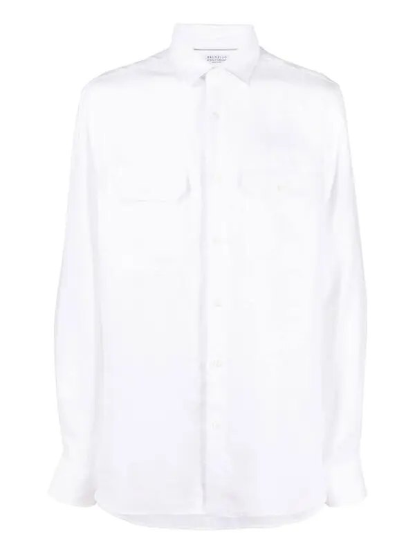 Brunello Cucinelli Long-sleeve Button-up Shirt - White