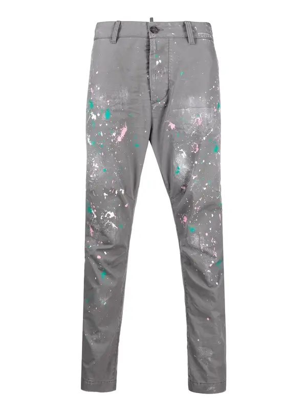 Dsquared2 Paint Splatter Trousers - Grey
