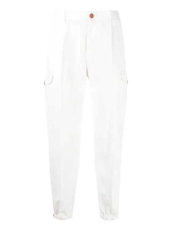 Brunello Cucinelli Tapered Cargo Pants - White