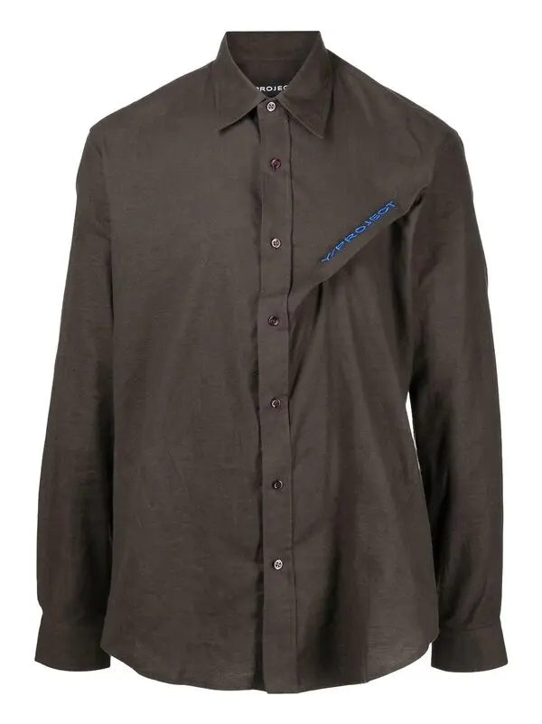 Y/project Long-sleeve Button-fastening Shirt - Grey