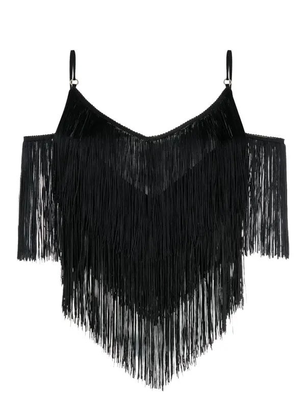 Pinko Fringe Detail Top - Black
