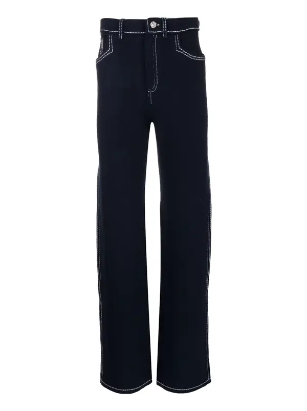 BARRIE High-rise Wide-leg Trousers - Blue
