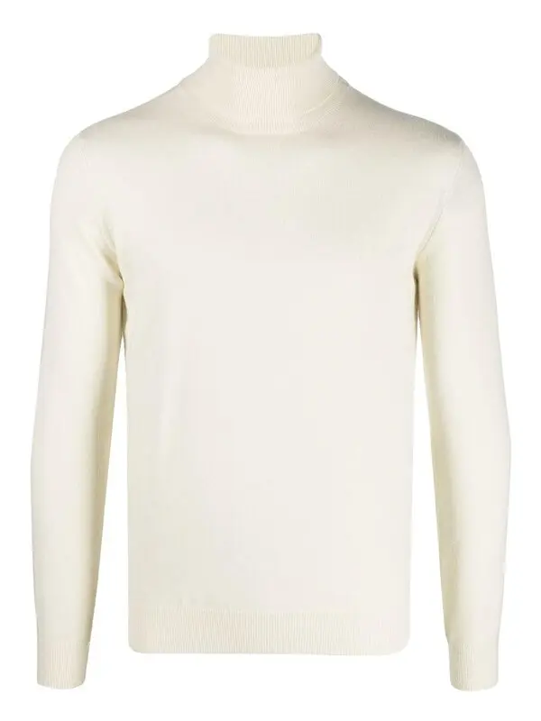 DELL'OGLIO Roll-neck Knit Jumper - White