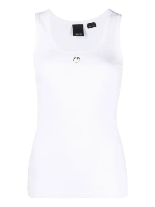 Pinko Love Birds Logo Vest - White