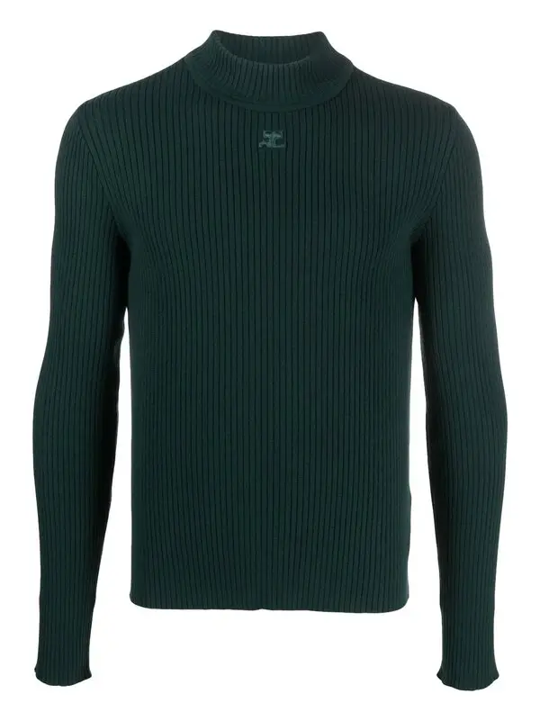 COURREGES Ribbed-knit Jumper - Green
