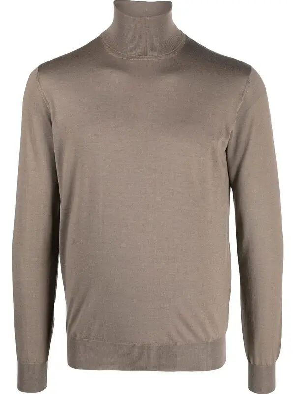 DELL'OGLIO Roll-neck Knit Jumper - Neutrals