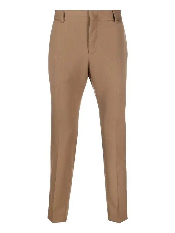 PT TORINO Stretch-wool Tapered Trousers - Brown