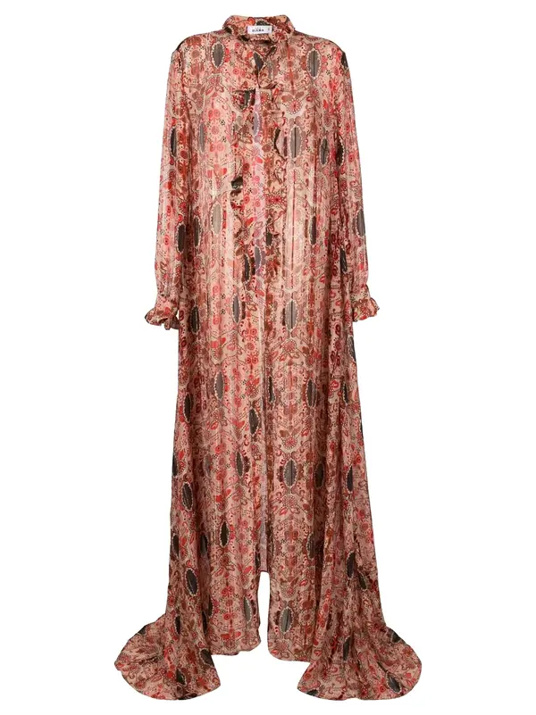 AMIR SLAMA Floral-print Silk Dress - Red