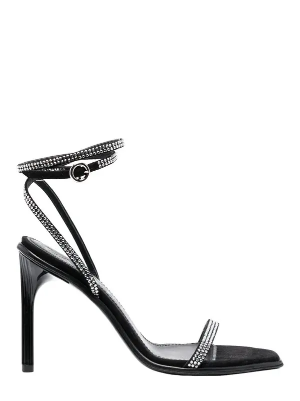 LANVIN Crystal-embellished Stiletto Sandals - Black