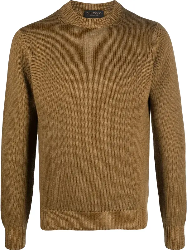 DELL'OGLIO Round-neck Knit Jumper - Brown