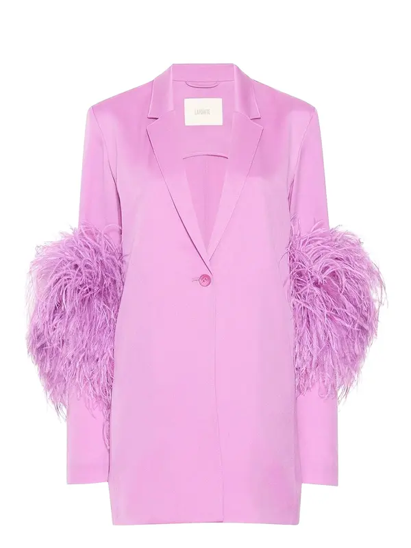 Lapointe Feather-trimmed Blazer - Pink