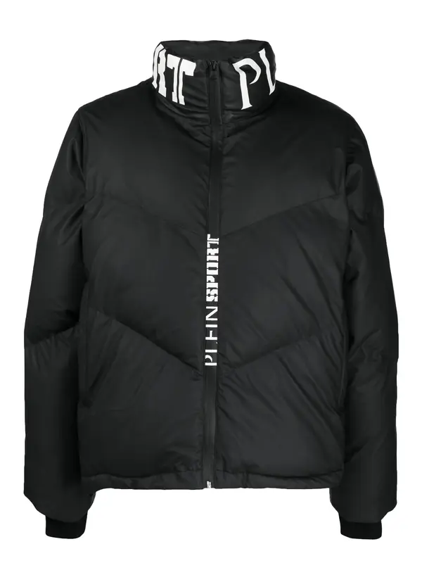 PLEIN SPORT Logo-print Puffer Jacket - Black