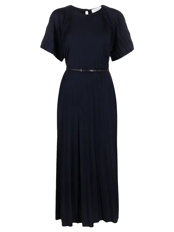 Fabiana Filippi Pleated Belted Midi Dress - Blue