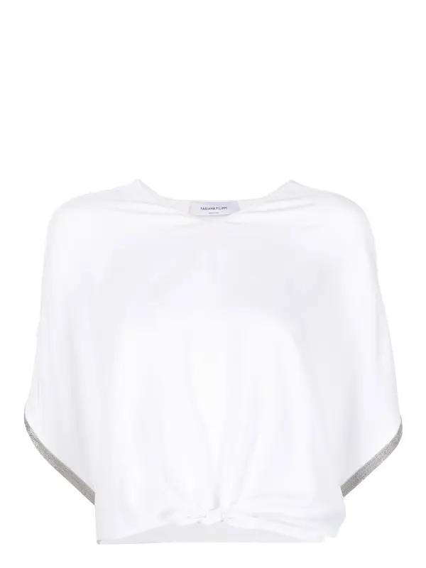 Fabiana Filippi Knot-detail T-shirt - White