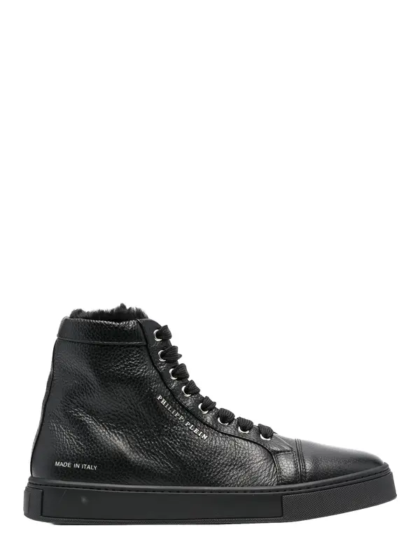 Philipp Plein Shearling Lined High-top Sneakers - Black