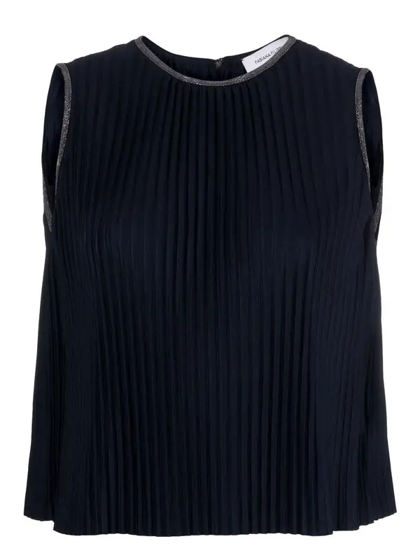 Fabiana Filippi Ribbed Sleeveless Top - Blue