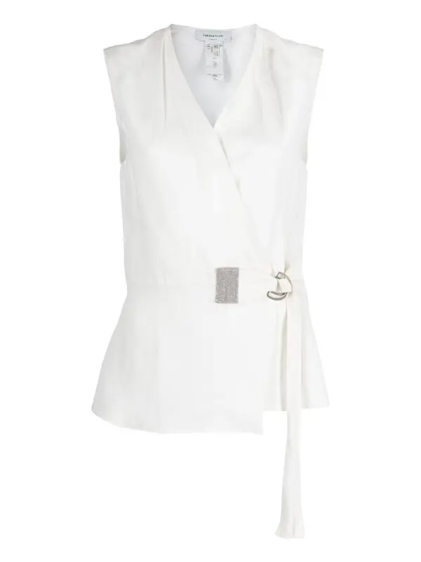 Fabiana Filippi Embellished Wrap Blouse - White