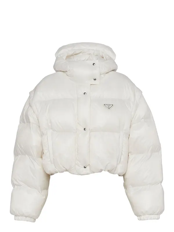 Prada Re-nylon Convertible Down Jacket - White