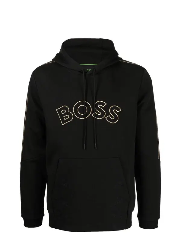 BOSS Logo-print Hoodie - Black