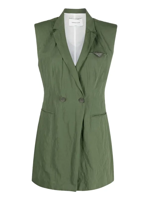 Fabiana Filippi Sleeveless Double-breasted Blazer - Green