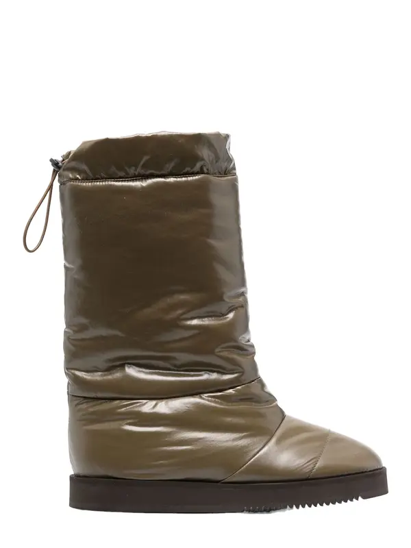 GIABORGHINI Patent Knee-high Boots - Brown
