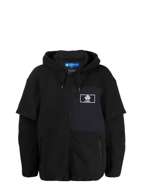 Anrealage Logo Patch Zip-up Hoodie - Black