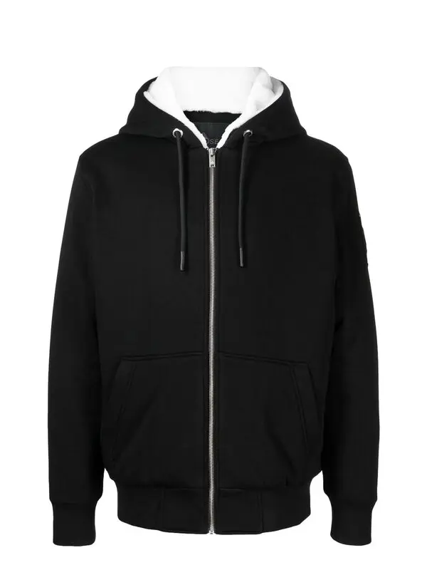 Moose Knuckles Logo-plaque Zip-up Hooded Jacket - Black